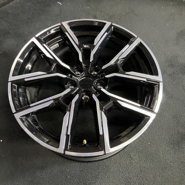 REAR BMW MACHINED BLACK M440I 430i I4 OEM Wheel 19x9 Inch 2022-2024 ...