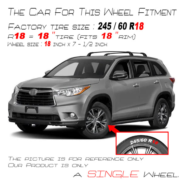 Replacement Wheel for Toyota HIGHLANDER 18x7.5 Inch 2016-2019 ...