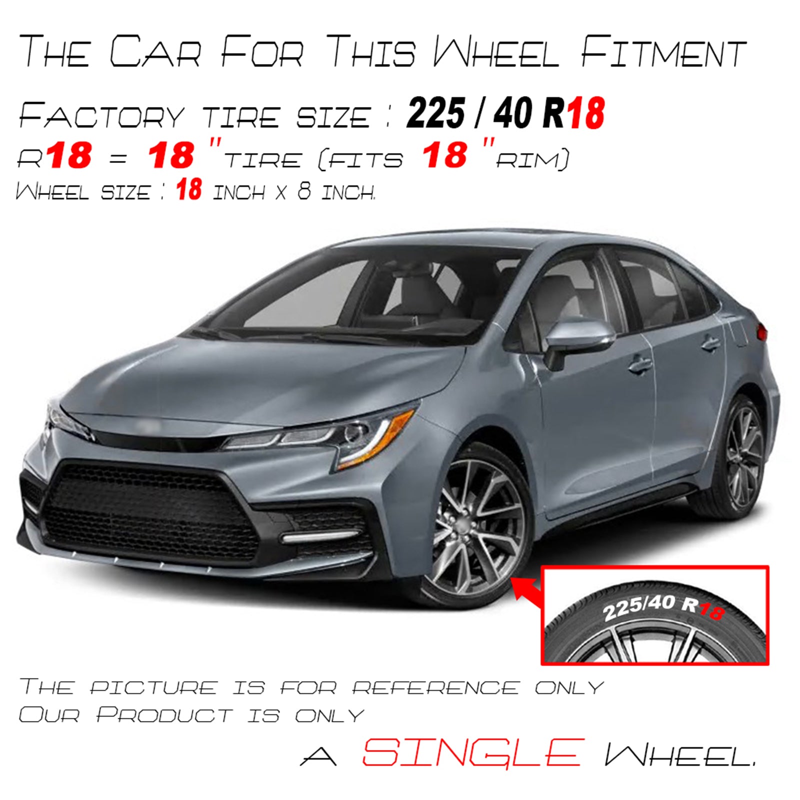 Replacement Wheel for Toyota COROLLA 2019-2022 Hatchback 4261112E10 ...